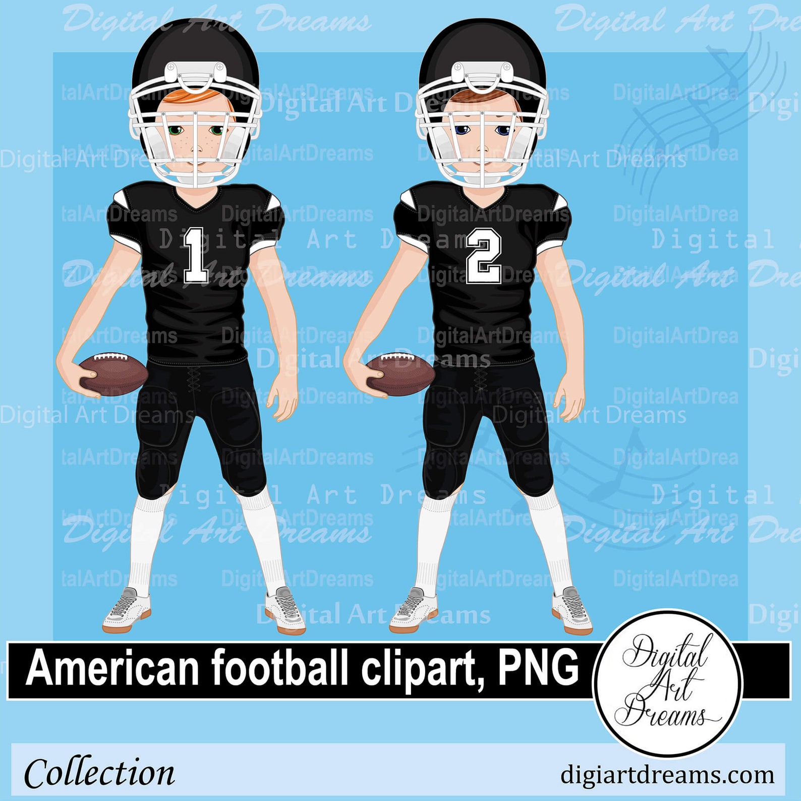 Football Clipart American Football Png Little Boy Player - Etsy