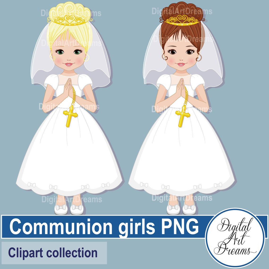 Communion Girls Clipart Communion Clip Art Little Girl - Etsy
