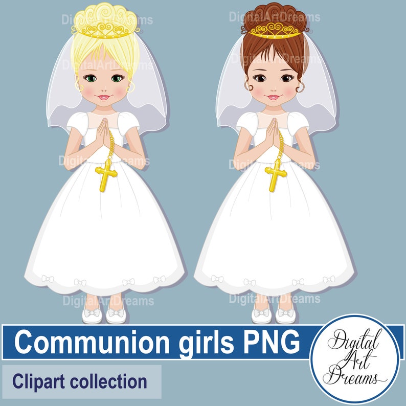 Communion Girls Clipart Communion Clip Art Little Girl - Etsy
