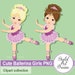 Ballerina Clip Art, Cute Girls Clipart, Little Girl Graphics, Purple ...