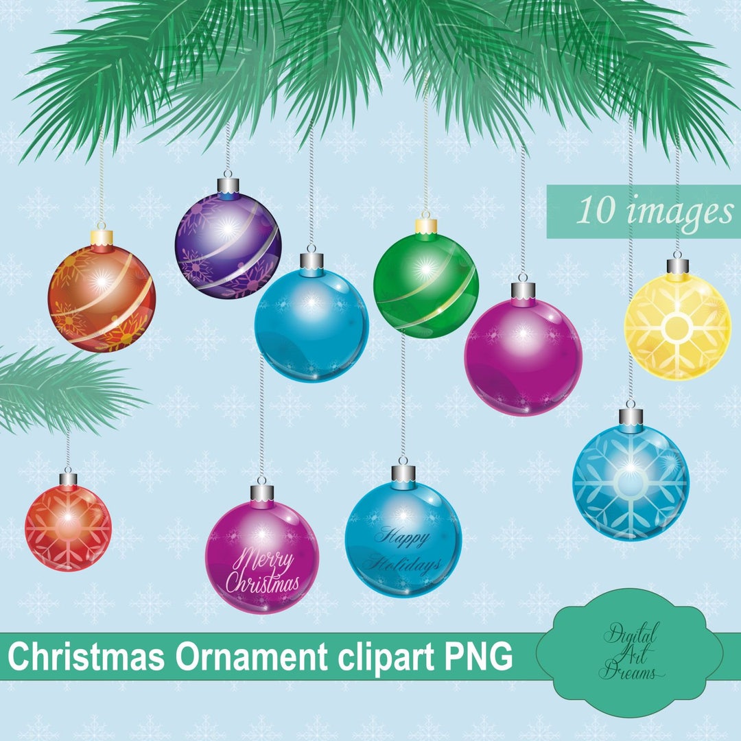 Christmas Ornaments Clipart, Cute Ornament PNG, Xmas Tree Decorations ...
