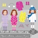 Paper Doll Clipart, Little Girl Dress up Clip Art, Cute Character ...