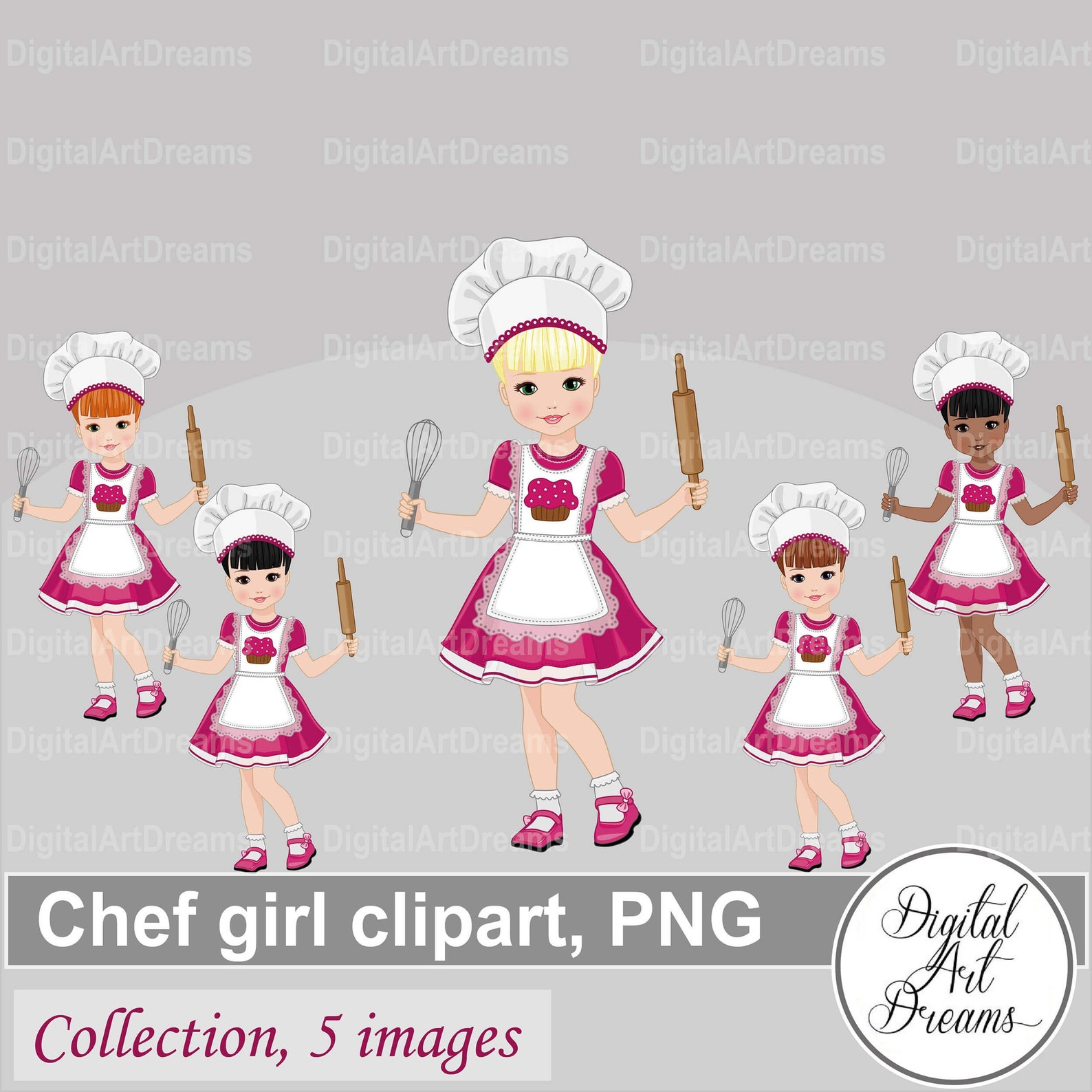 Chef Clipart Baking Clipart Little Girl Clip Art Cooking Party Clipart ...