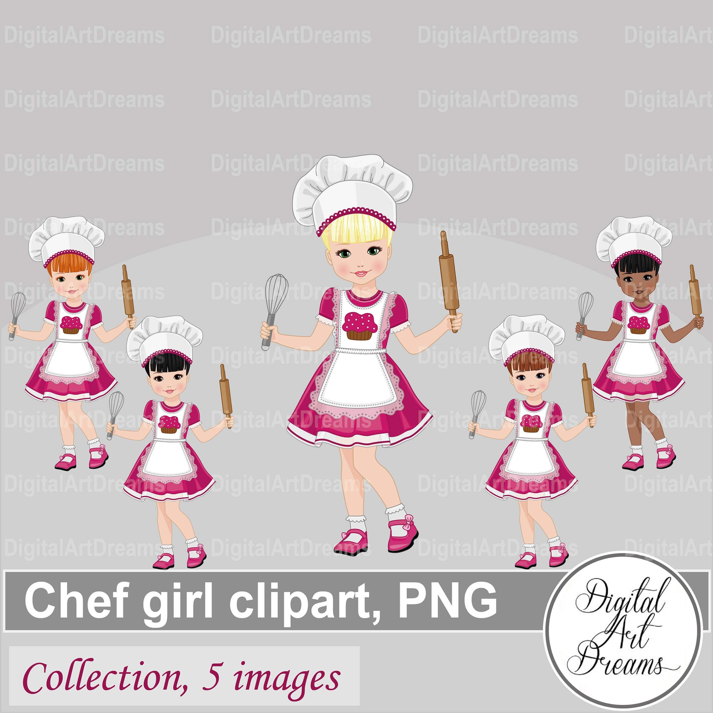 Little Girl Chef Clipart
