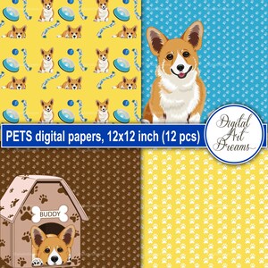 Dog Scrapbook Paper - Digital Scrapbook Pages - Card Background ...