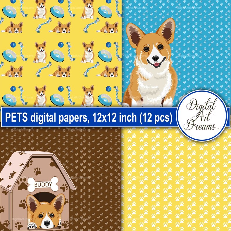 Dog Scrapbook Paper Digital Scrapbook Pages Card - Etsy