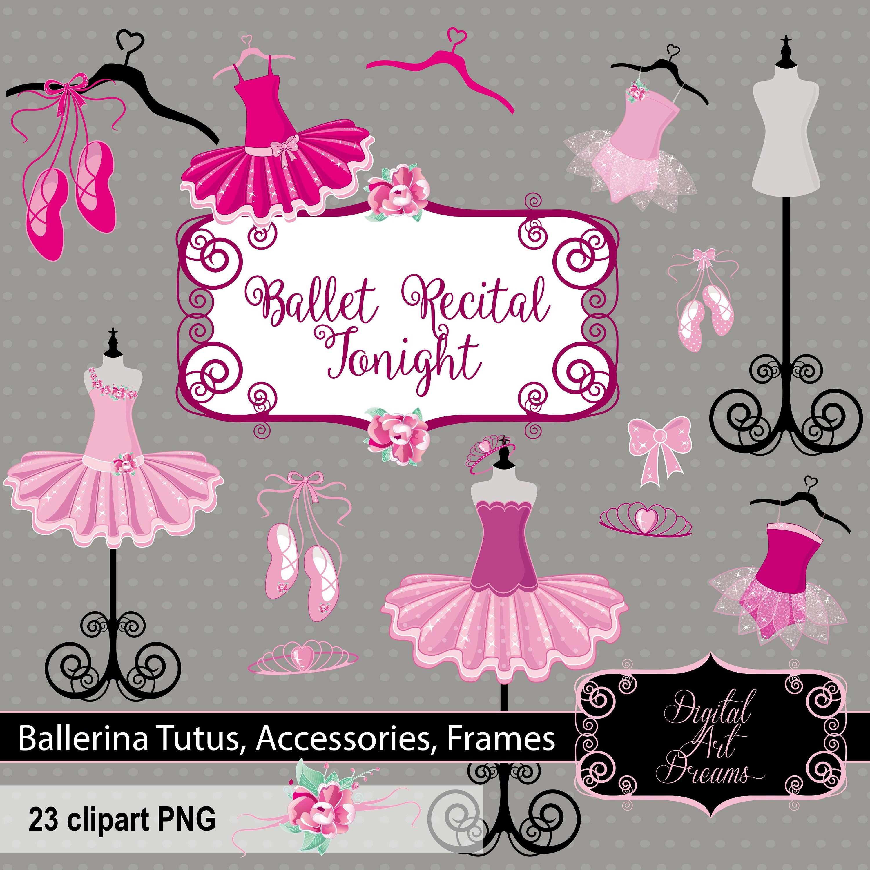 Ballet Clipart Ballerina Tutus PNG Dance Class Graphics | Etsy