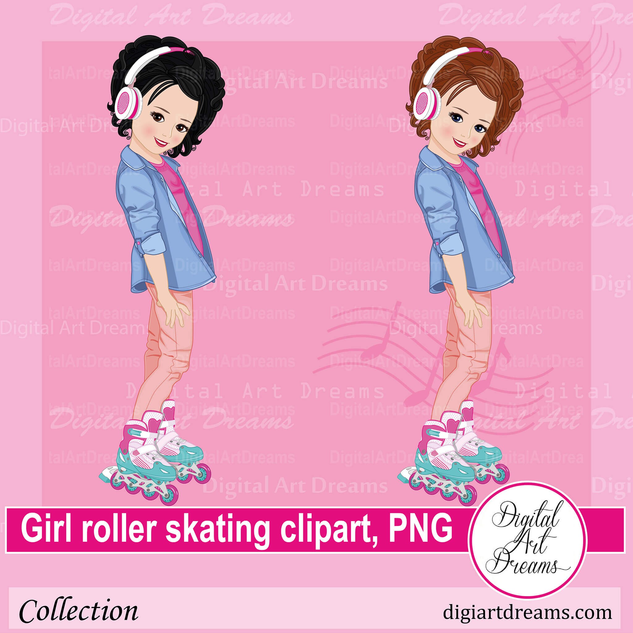 Girl Roller Skating Clipart Little Girl Png Roller Skates Clipart ...