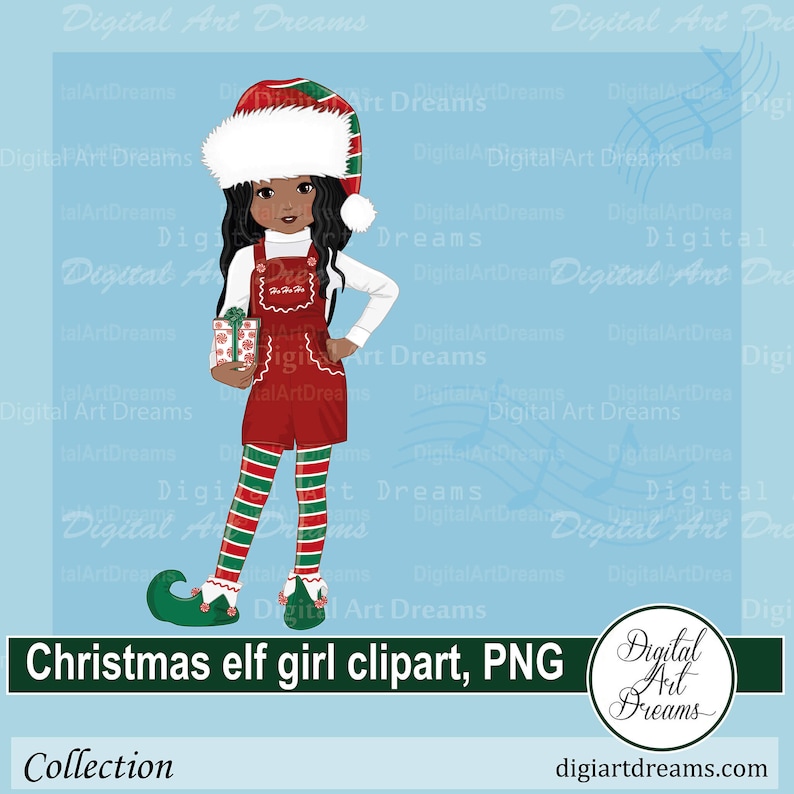 Christmas Elf Clipart Christmas Girl Clip Art Christmas Png - Etsy