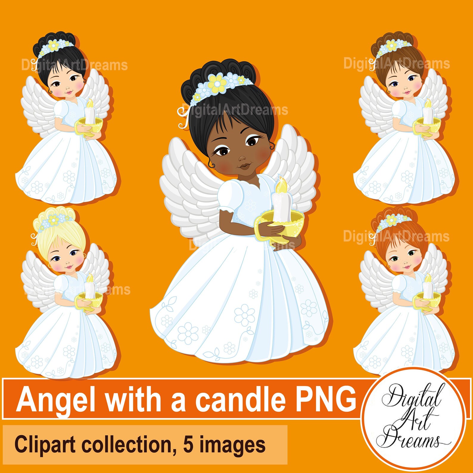 Angel Clip Art Angel Girls Graphics Character Clipart Angel | Etsy