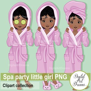 Spa Party Clipart, African-american Clip Art, Little Girls Graphics ...