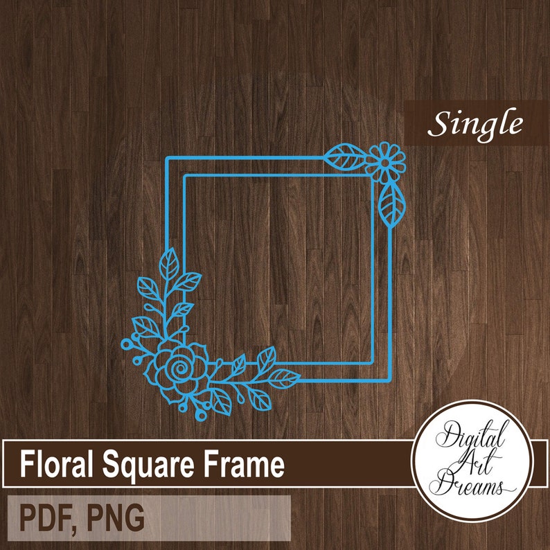 Floral Square Frame SVG File Floral Paper Cut SVG for Cricut Paper ...