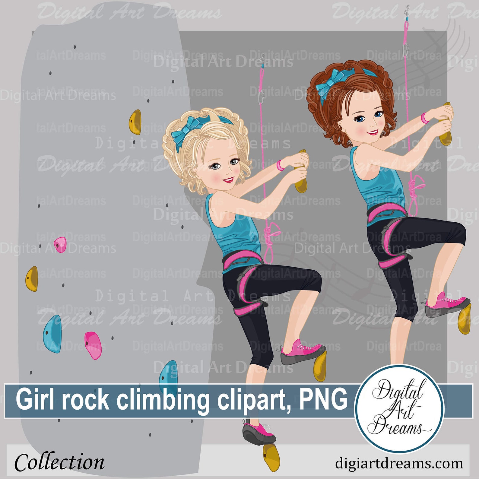 Rock Climbing Clipart Little Girl Wall Climber Png Sports | Etsy