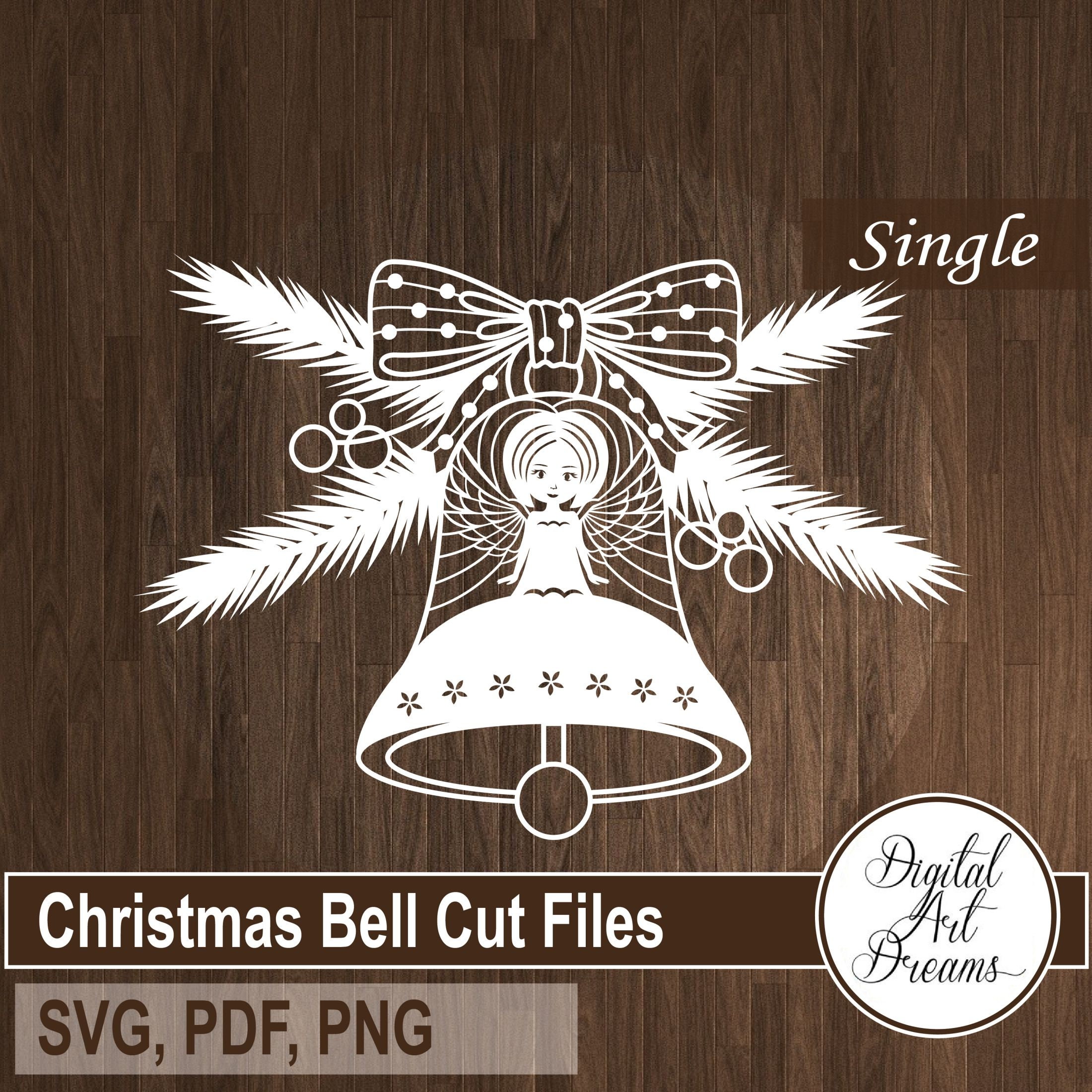 Christmas bell SVG Angel SVG Christmas svg Papercut | Etsy