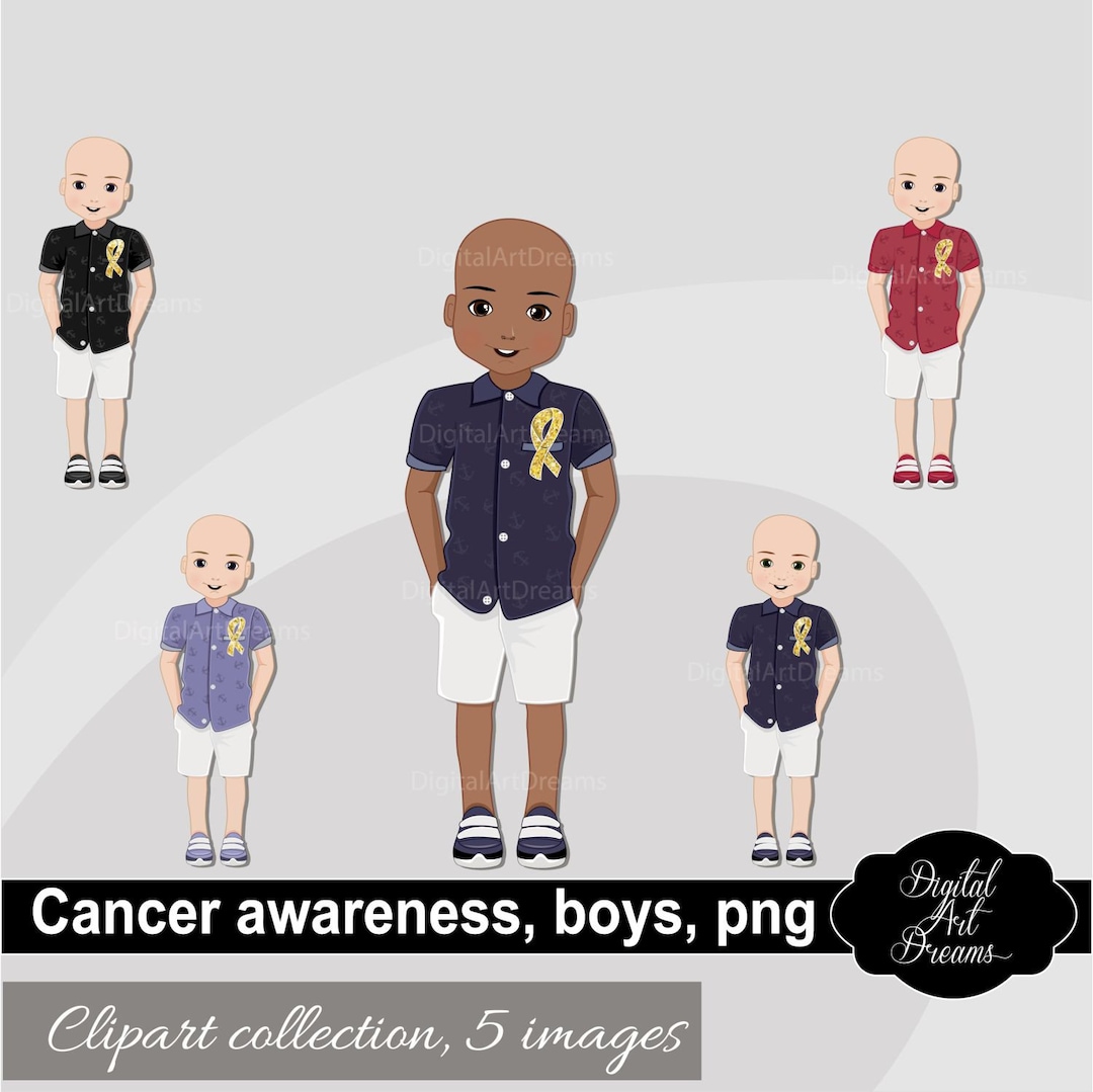 Cancer Awareness Clipart - Boy Clipart - Bald Boy Clip Art - Cute ...