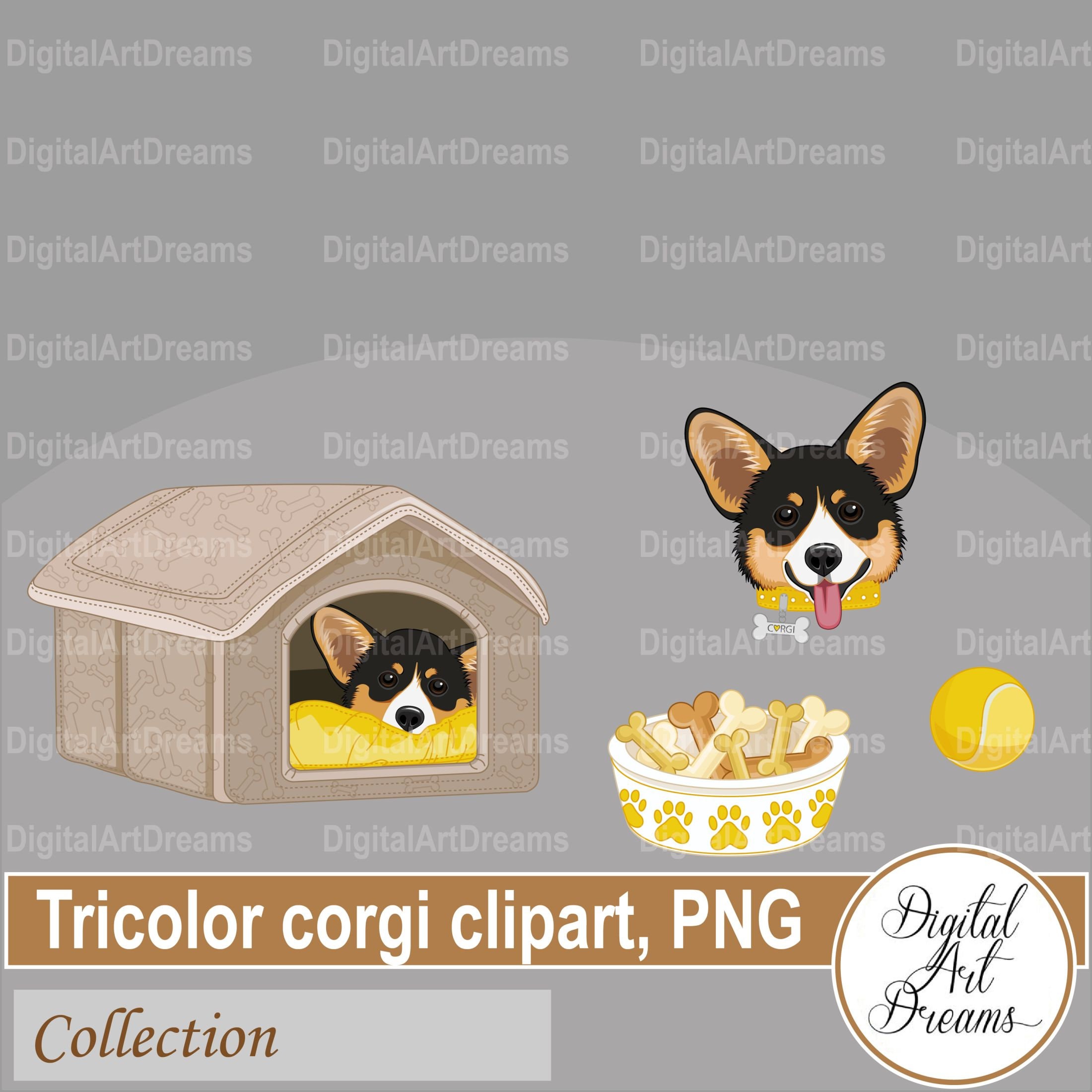 Cute Corgi Clipart Dog Clipart Digital Artwork Scrapbook - Etsy