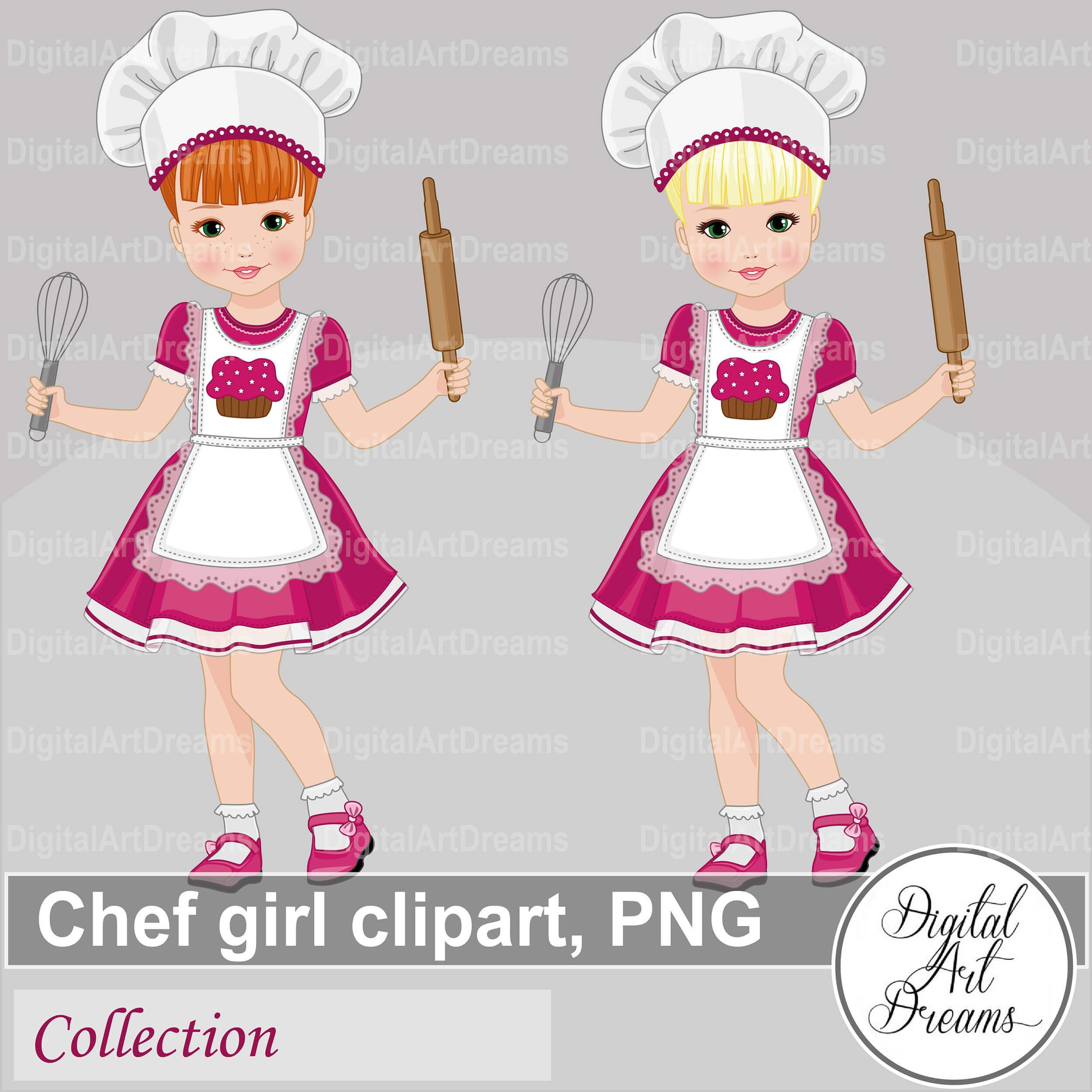 Chef Clipart - Baking Clipart - Little Girl Clip Art - Cooking Party ...