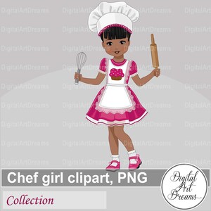 Chef Clipart - Baking Clipart - Little Girl Clip Art - Cooking Party ...