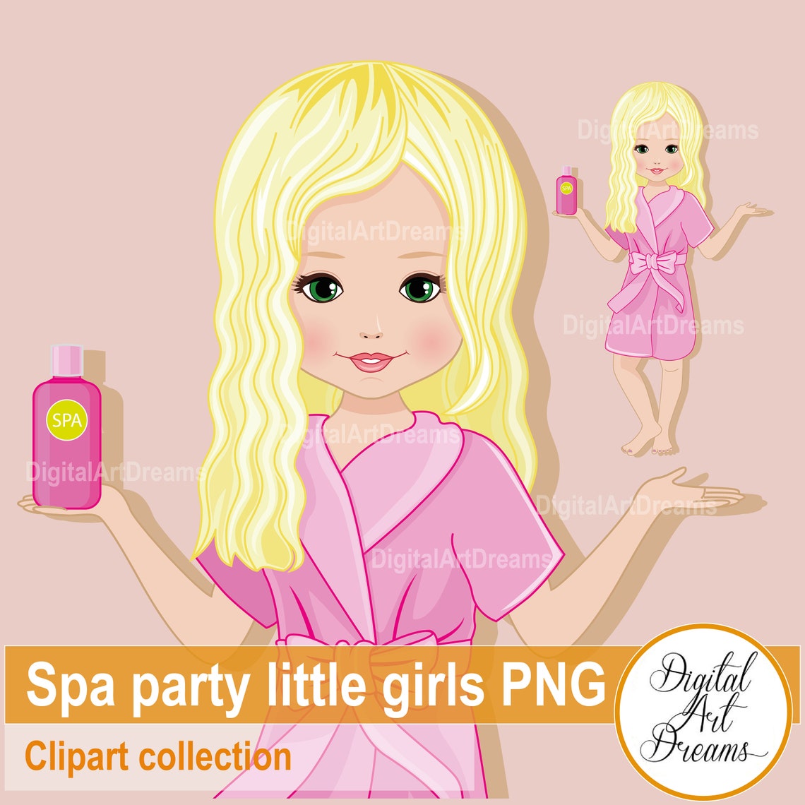 Spa Party Clip Art Little Girls Clipart Cute Characters - Etsy