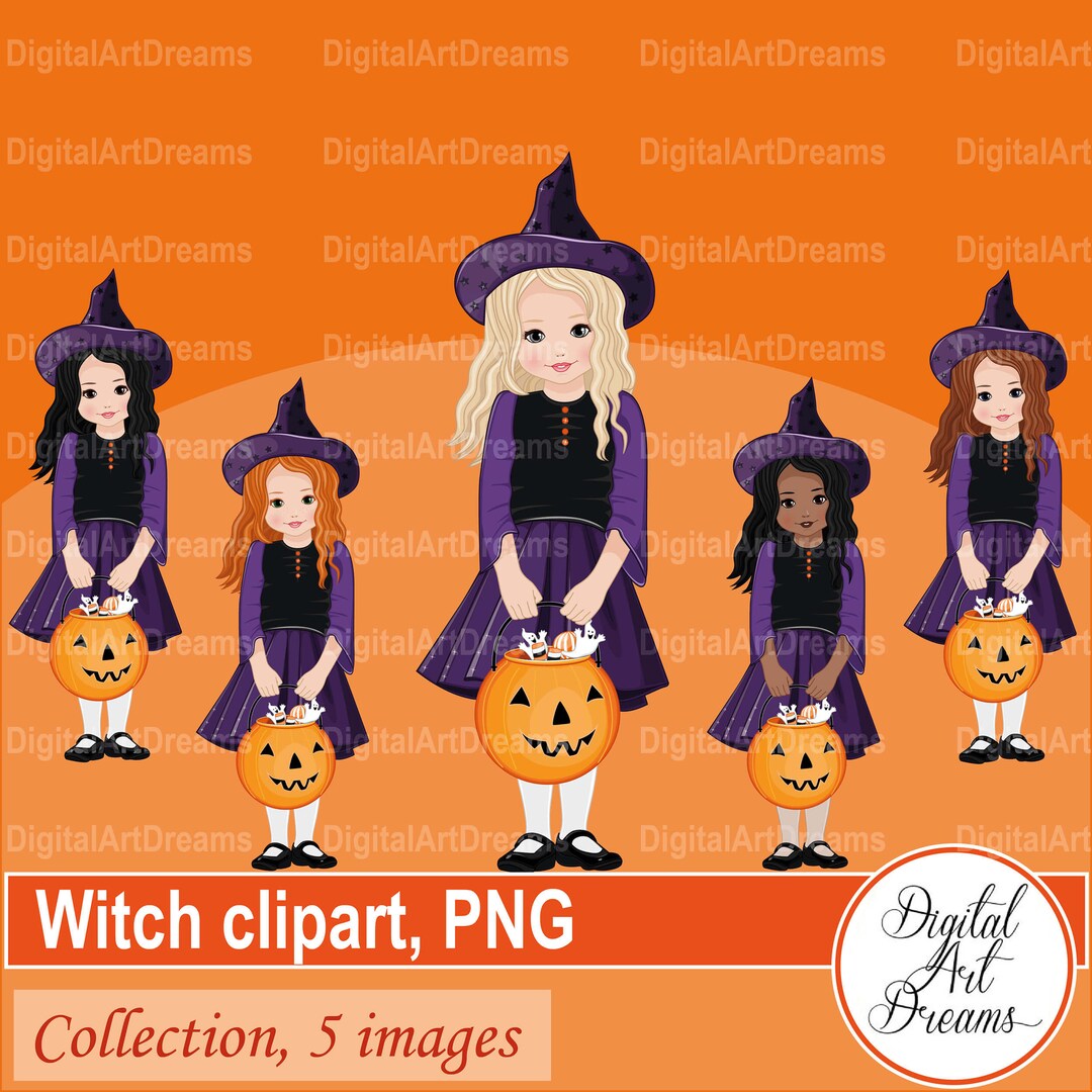 Halloween Witch Clipart - Halloween Clipart - Witch Png - Cute ...