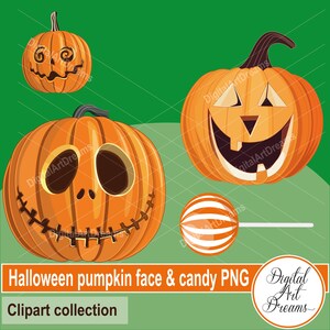 Halloween Pumpkin Face Clipart, Jack O'lantern Clip Art, Cute Images ...