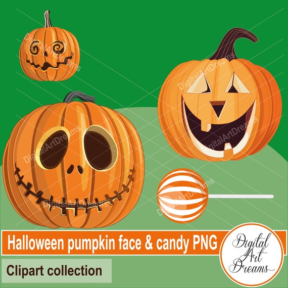 Happy Pumpkin Faces Clipart