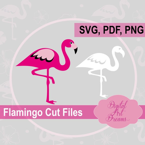 Flamingo SVG Cut Roze Flamingo PDF Cuttable Design Vogel | Etsy