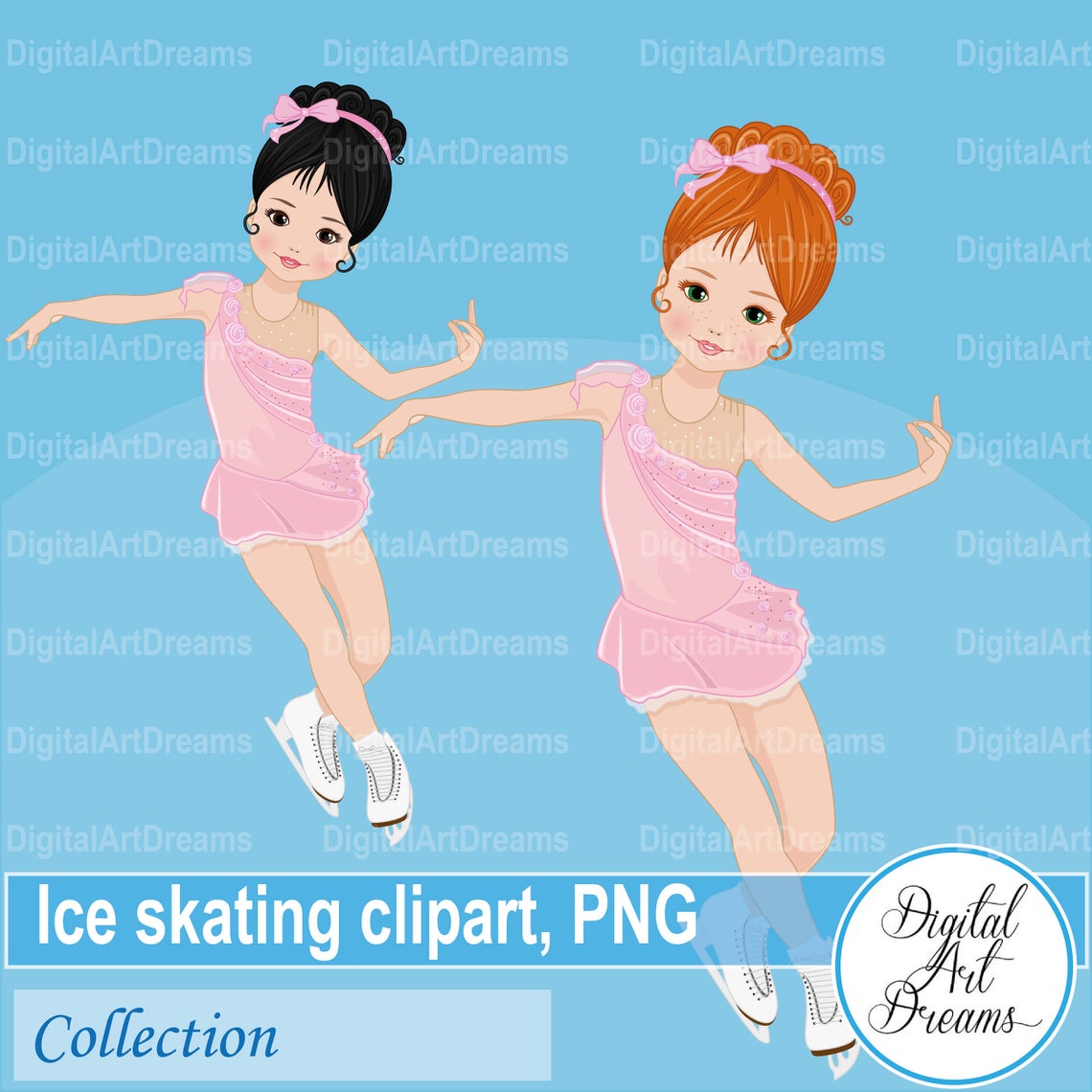 Ice Skating Clipart Little Girl Clipart Figure Skater Png - Etsy