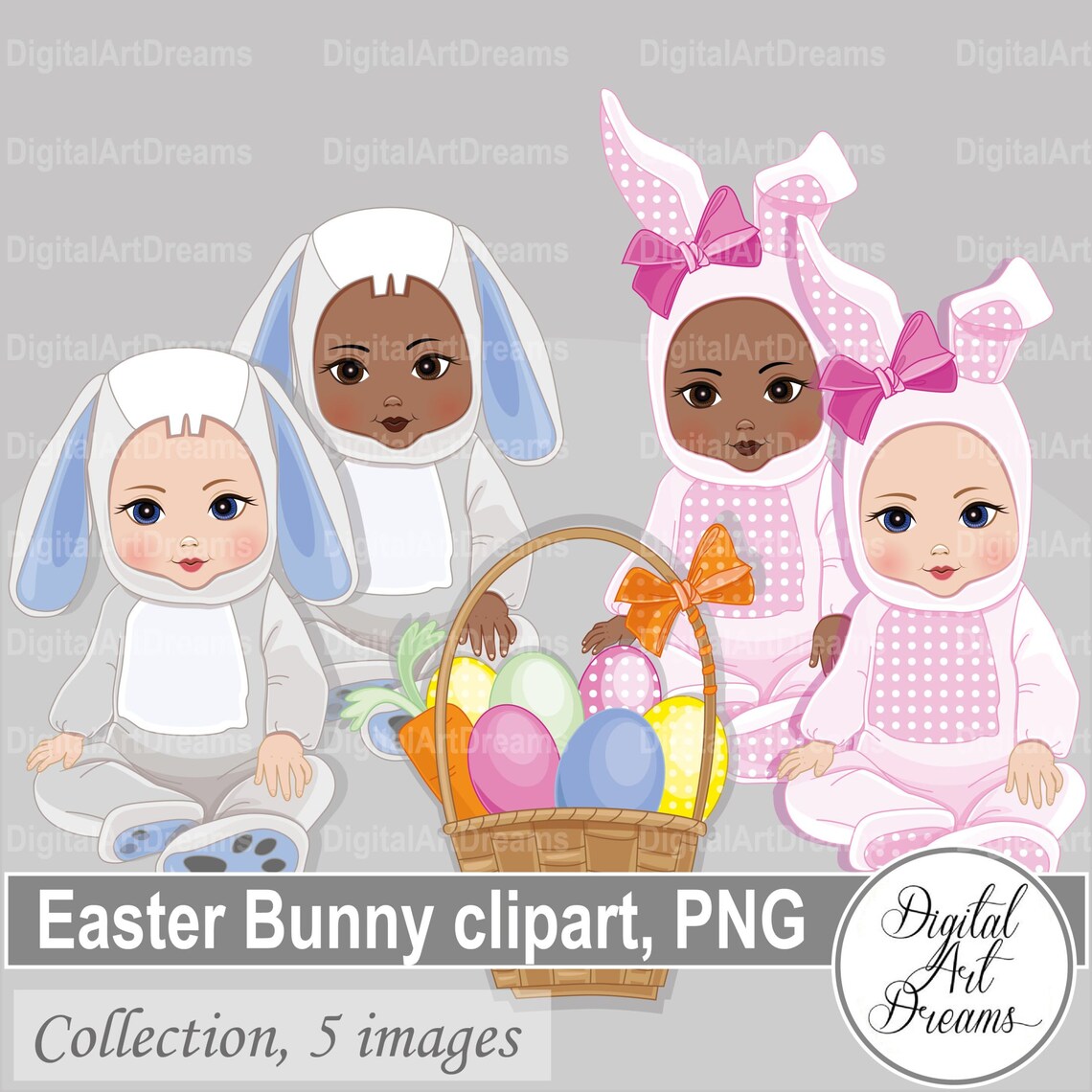 Baby Easter Clipart Bunny Clipart Baby Girl Images Cute - Etsy