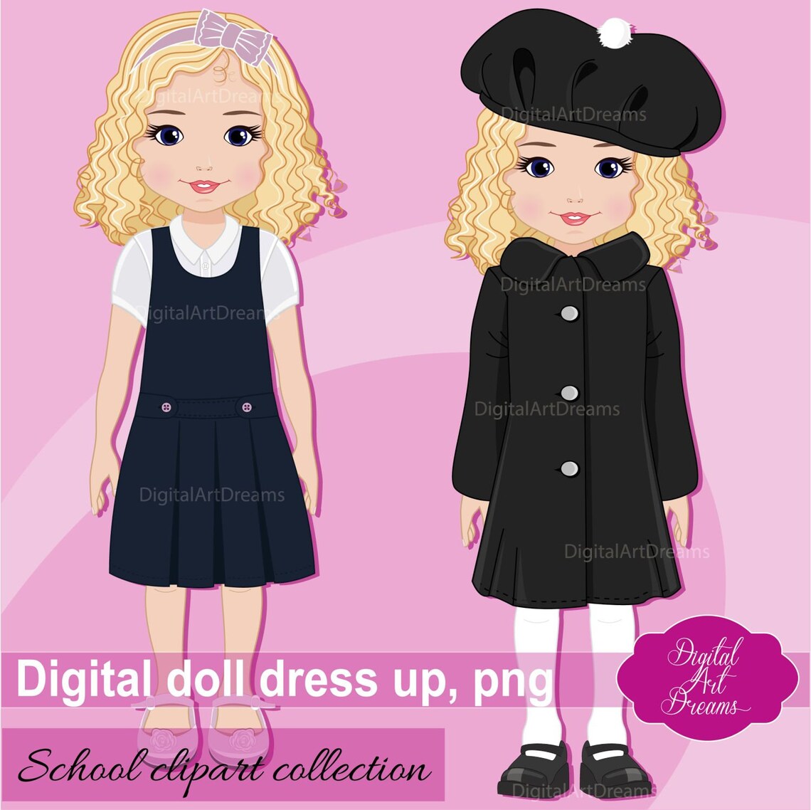 Paper Doll Dress up Printable Paper Dolls School Uniform - Etsy Australia