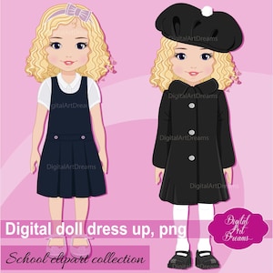 Paper Doll Dress up - Printable Paper Dolls - School Uniform Clipart ...