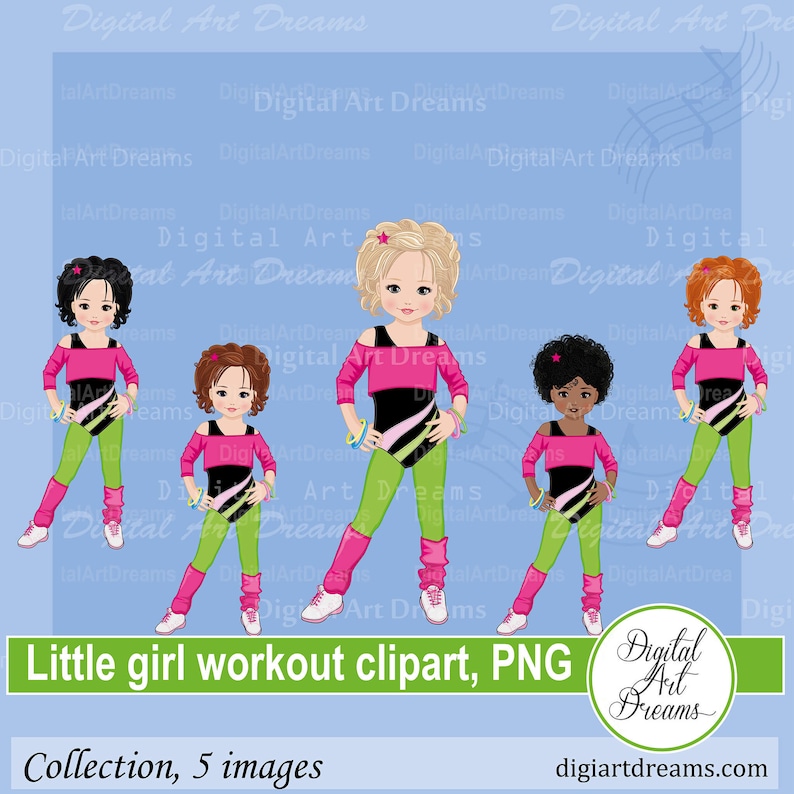Fitness Clipart Girl Workout Png Cute Character Illustrations Fitness ...