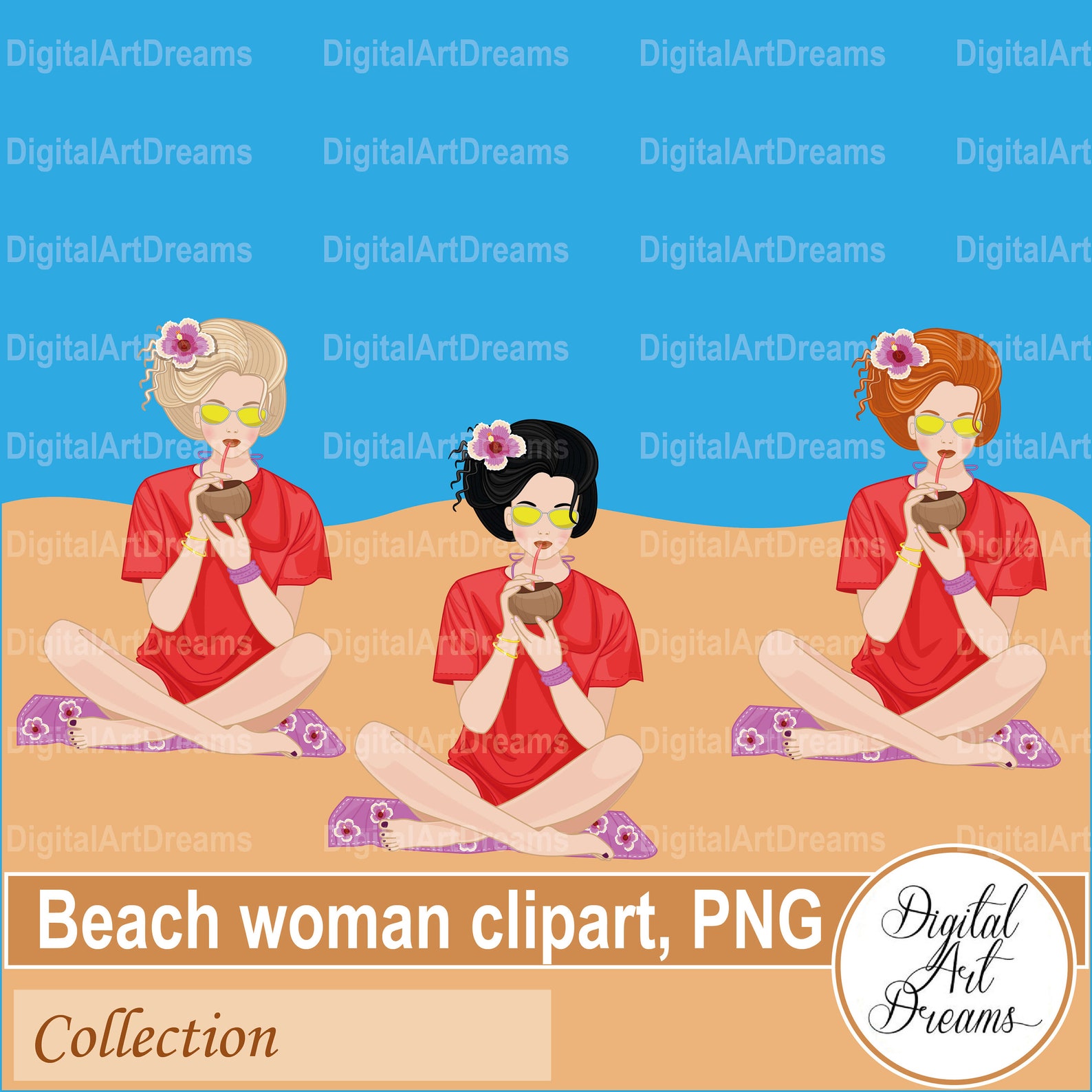 Beach Clipart - Woman Clipart - Summer Clipart Png - Fashion Clipart ...