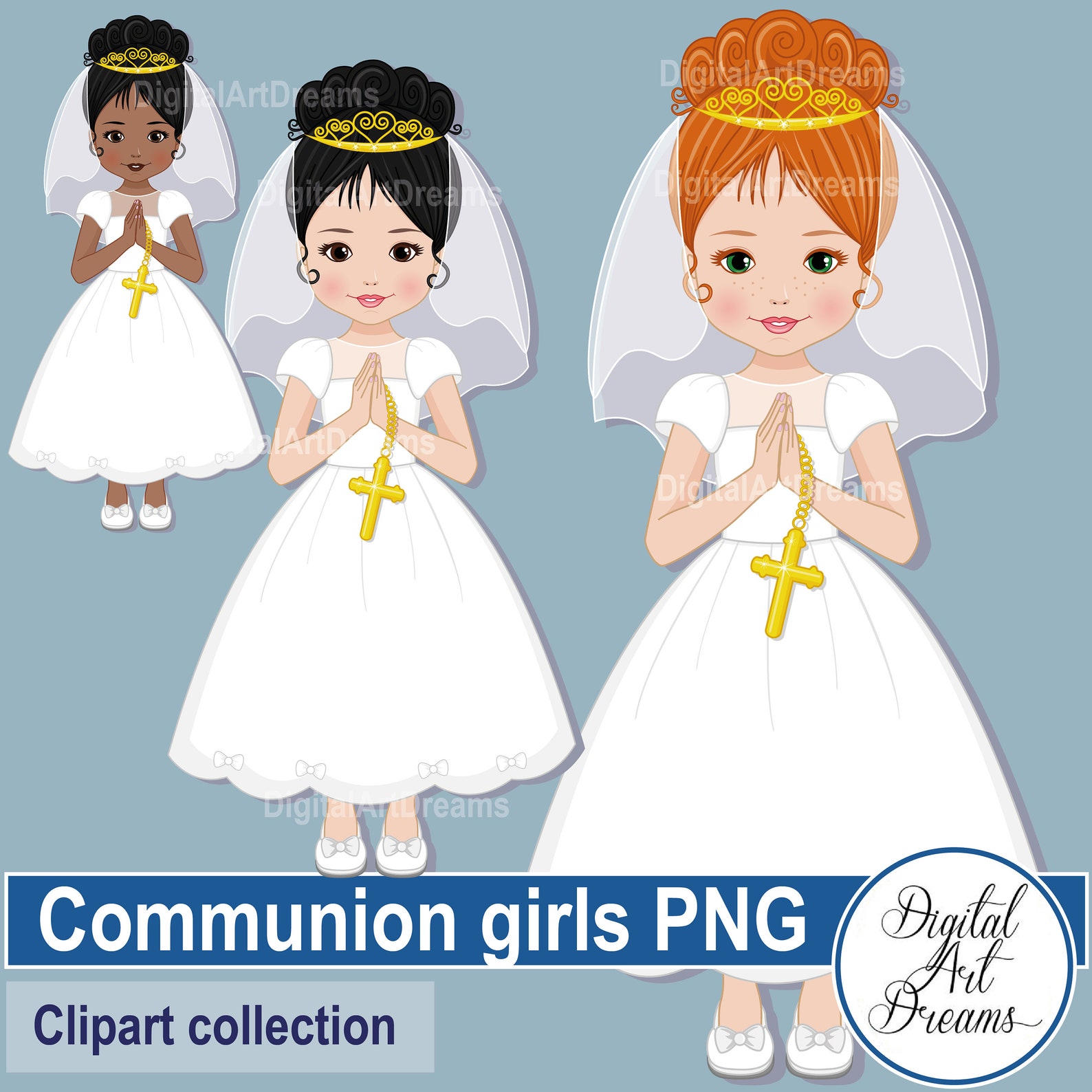 Communion Girls Clipart Communion Clip Art Little Girl - Etsy