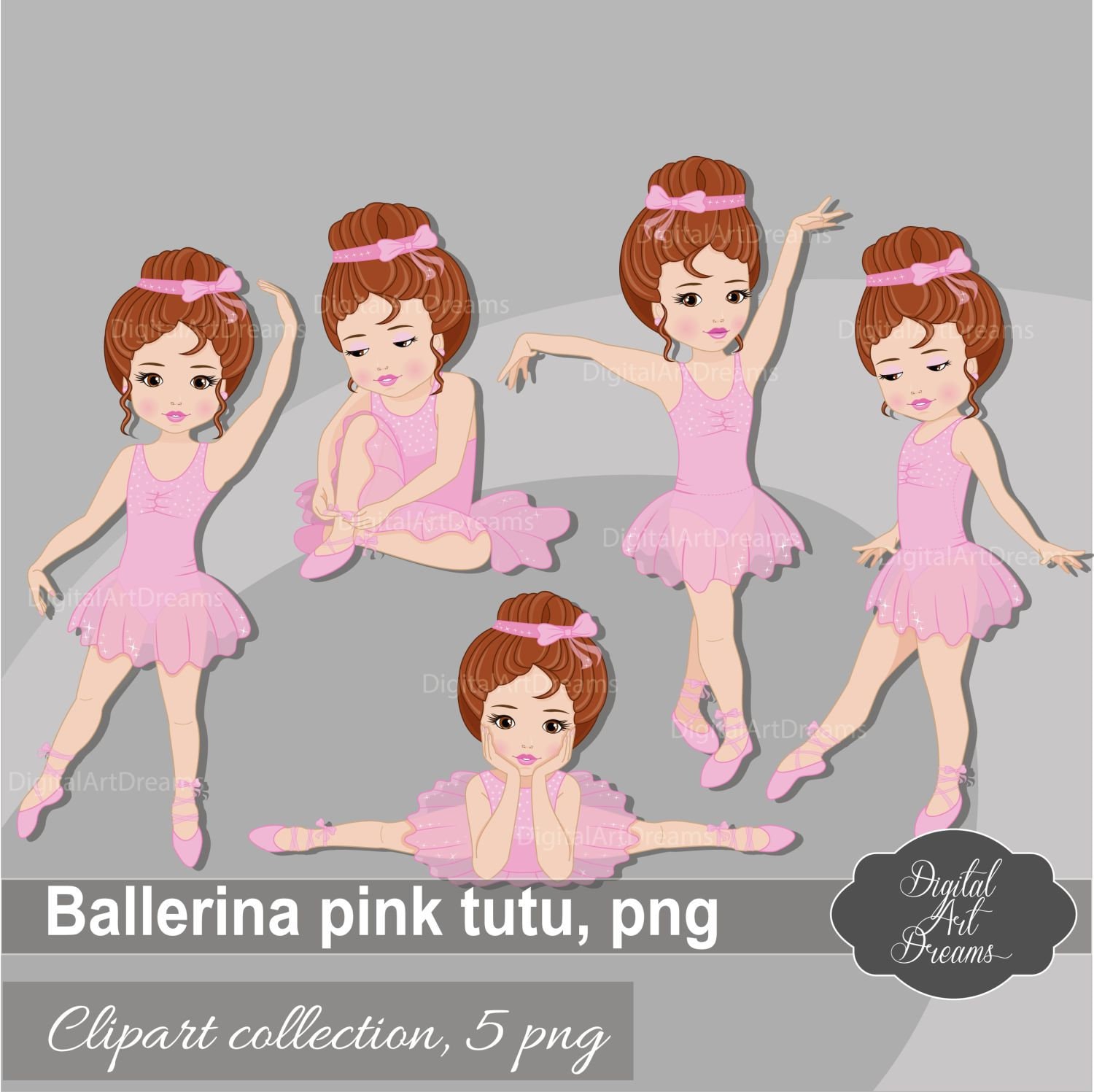 Ballerina Clip Art Little Girls Clipart Character Graphics - Etsy Singapore