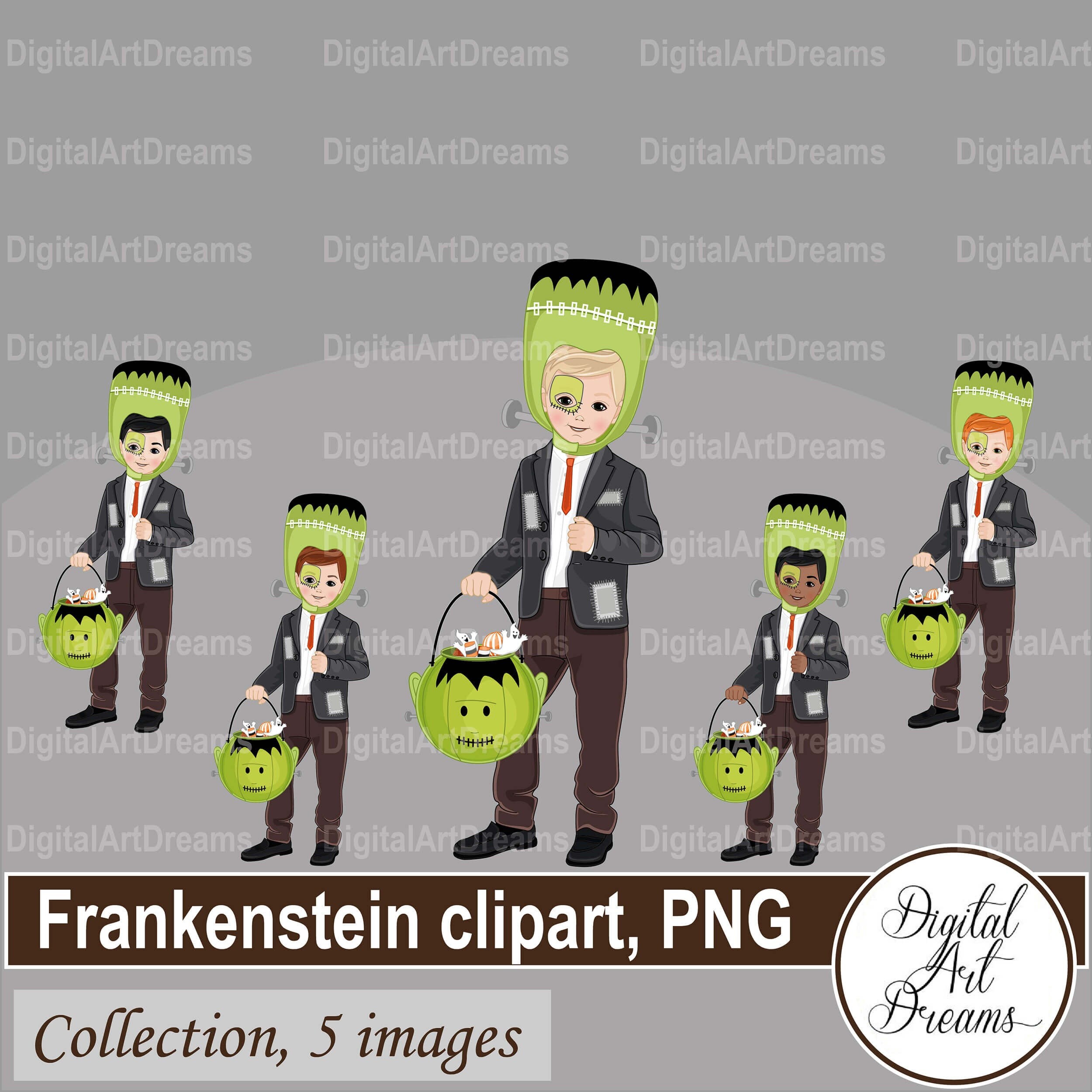 Frankenstein Clipart Halloween Clipart Little Boy Png - Etsy