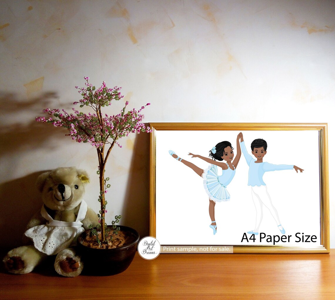 Ballerina Clip Art Ballet Couple Dance Cute Characters - Etsy