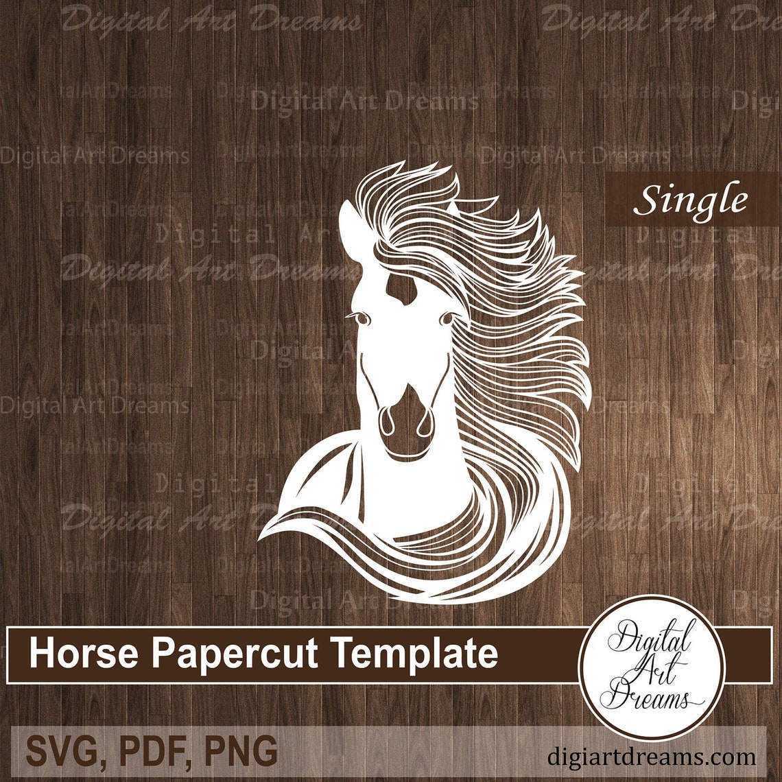 Horse SVG File Paper Cut Out Designs Cute Horse Head | Etsy