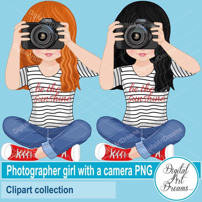 Photography Clipart Cute Camera Clipart Girl Clipart | Etsy