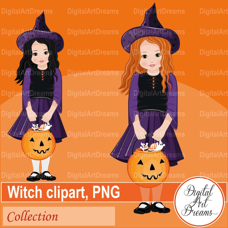 Halloween Witch Clipart Halloween Clipart Witch Png Cute - Etsy