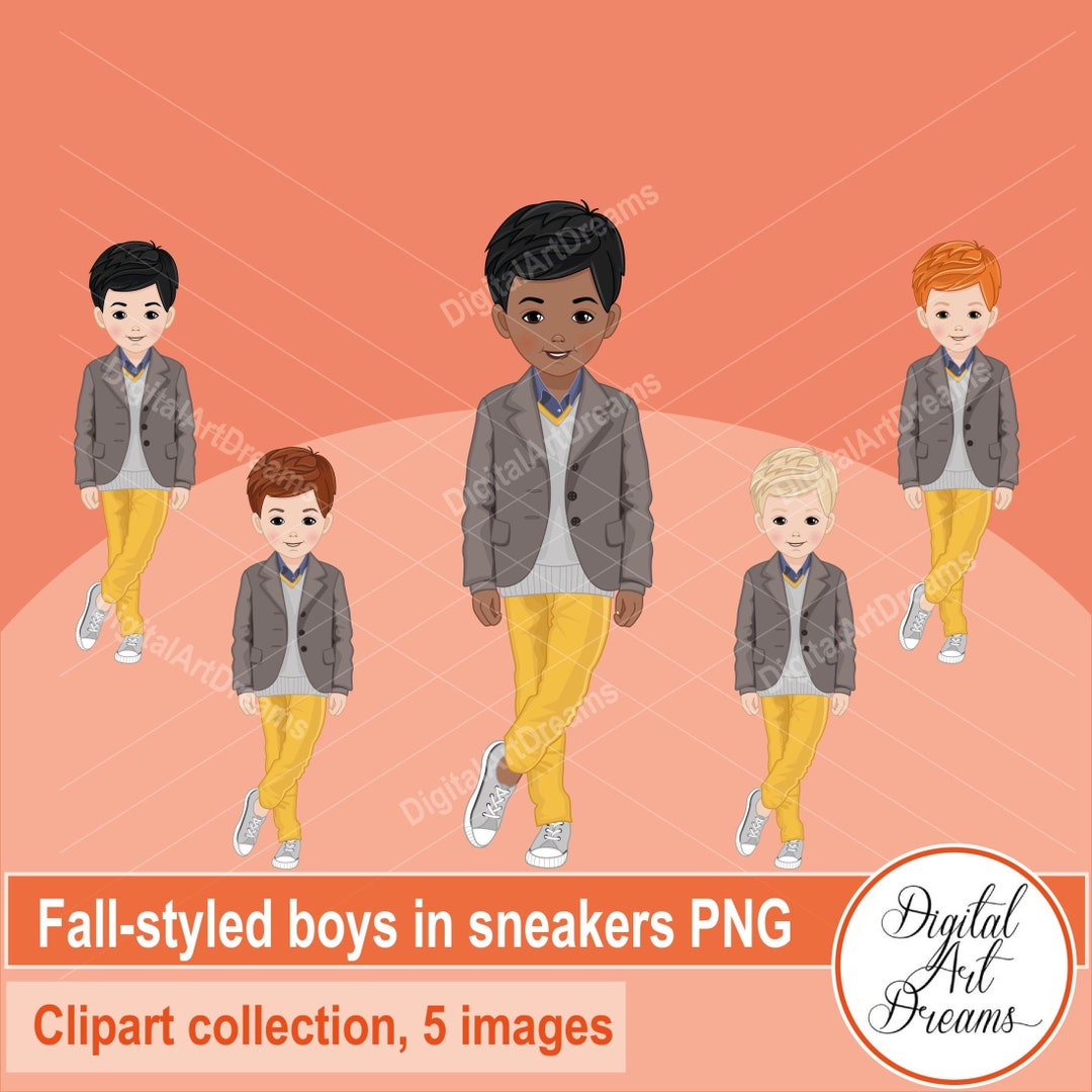 Boy Clipart - Fall Fashion - Little Boy Clip Art - Cute Characters ...