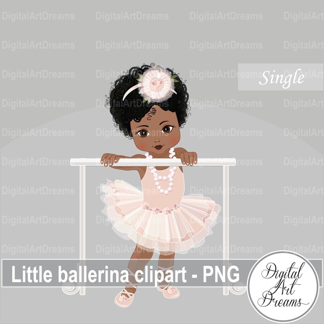 African American Ballerina Clipart - Baby Girl - Ballet Dancer Clipart ...