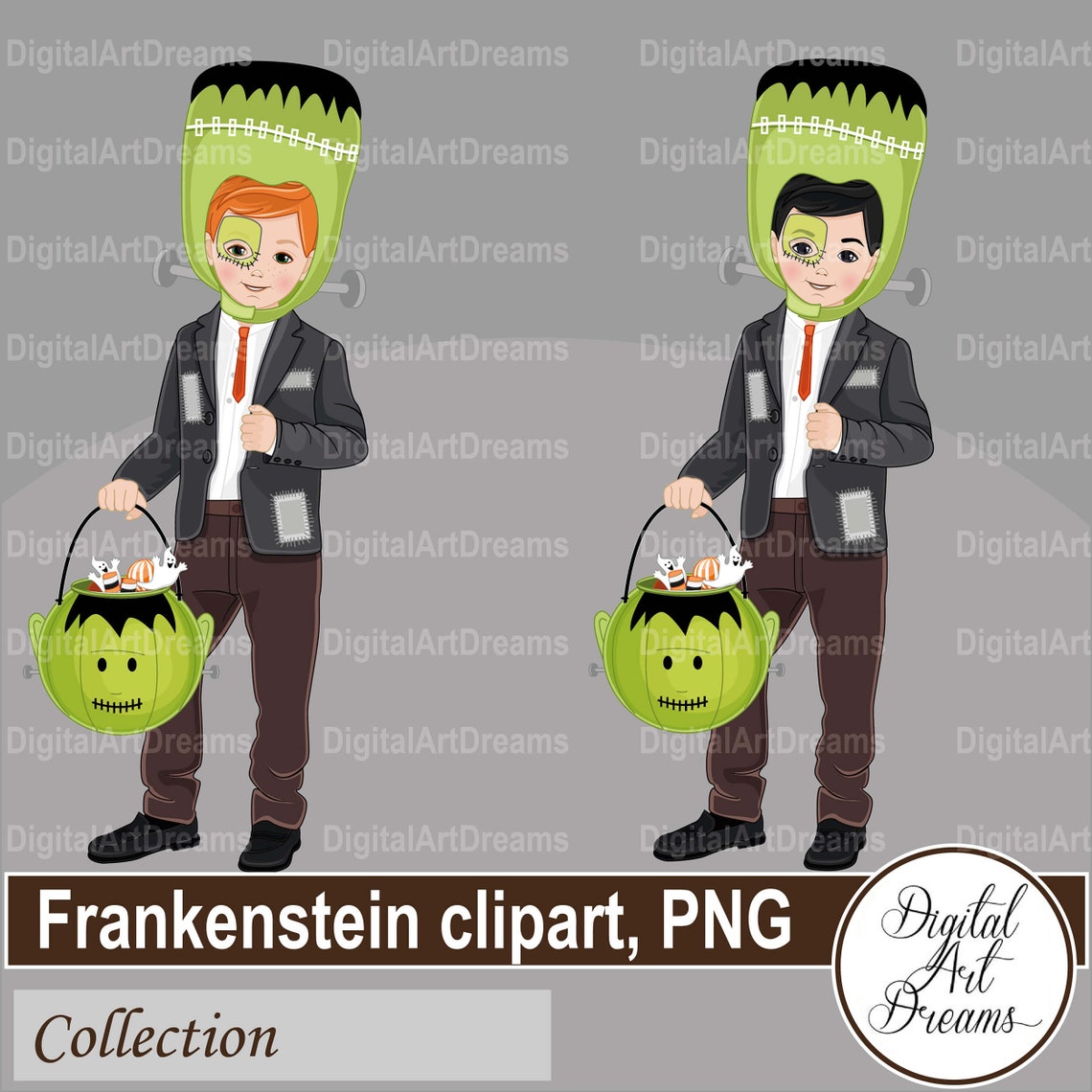 Frankenstein Clipart Halloween Clipart Little Boy Png - Etsy
