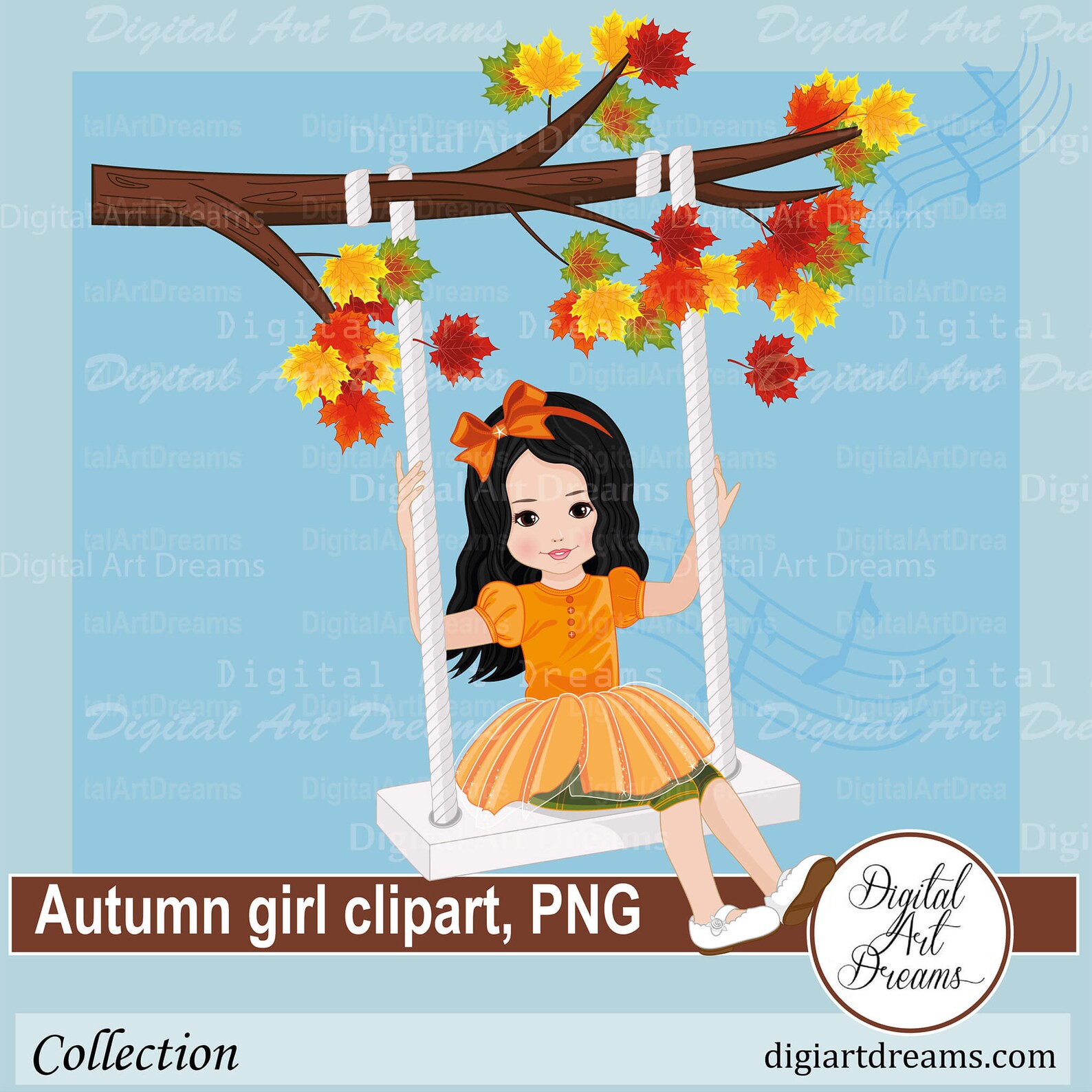 Autumn Clipart Png Fall Girl Clipart Autumn Clip Art for - Etsy