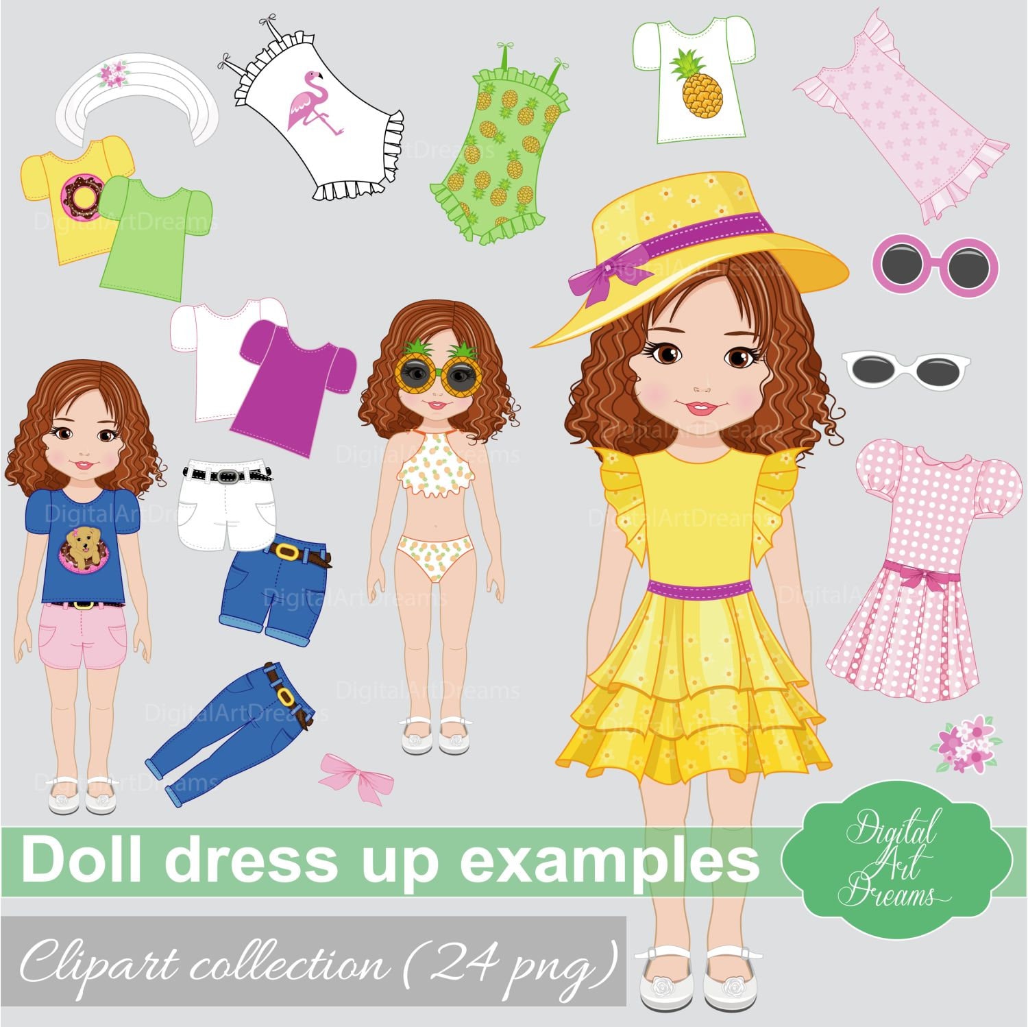 Paper Doll Printable Cut Out Clothes Fashion Girl Clipart - Etsy
