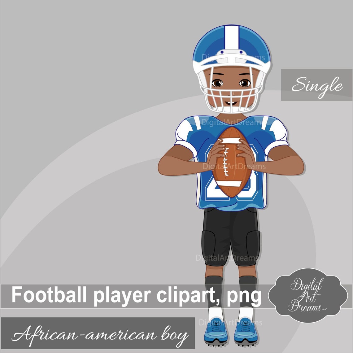 American Football Player Clipart Playing Football Clipart - Etsy