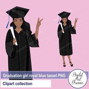 Graduation Clip Art - Woman Clipart - Blue Graduate Tassels ...