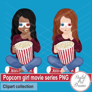Popcorn Clipart, Little Girls Clip Art, Movie Night, Movies Png, Cute ...