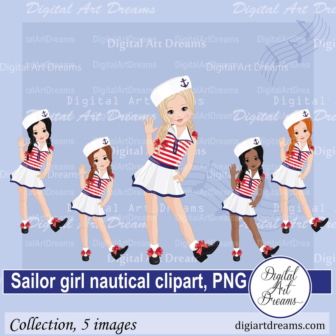 Nautical Clipart - Sailor Girl Clipart - Nautical Girl Clipart ...
