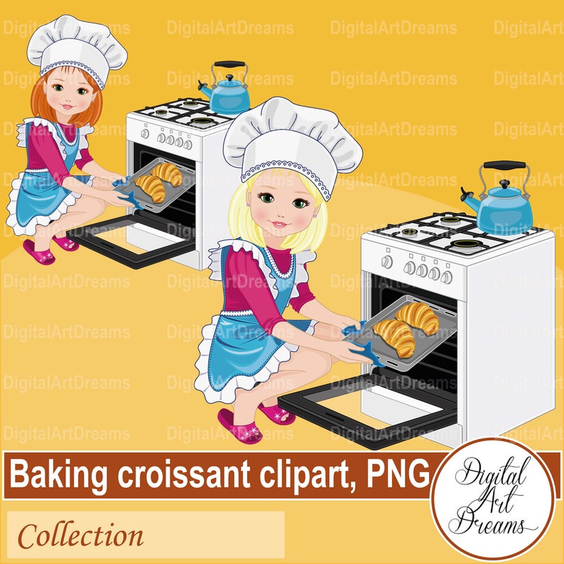 Baker Clipart Baking Girl Clipart Oven Clipart Kitchen - Etsy